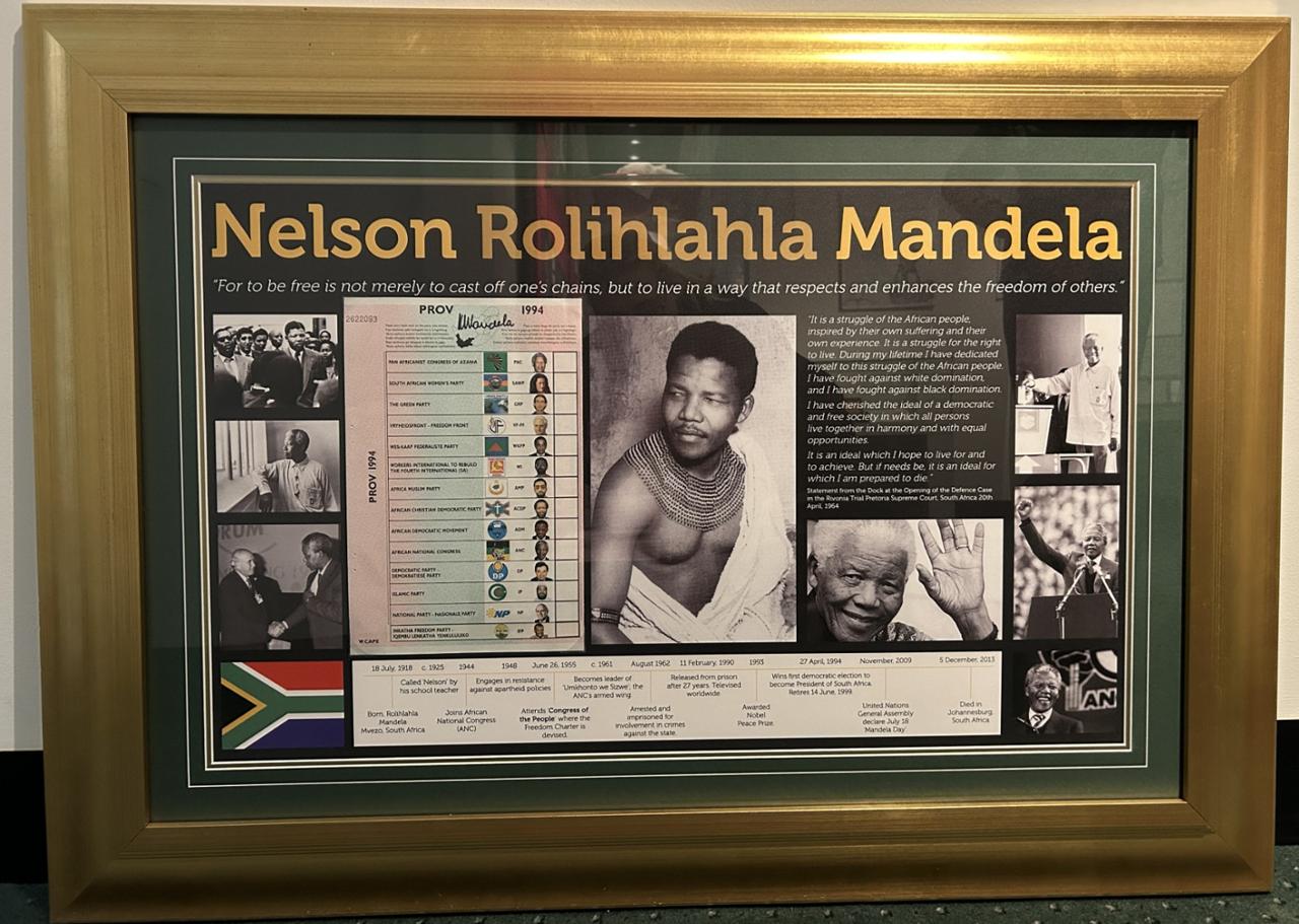 Signed Nelson Mandela framed montage | Powered by Givergy